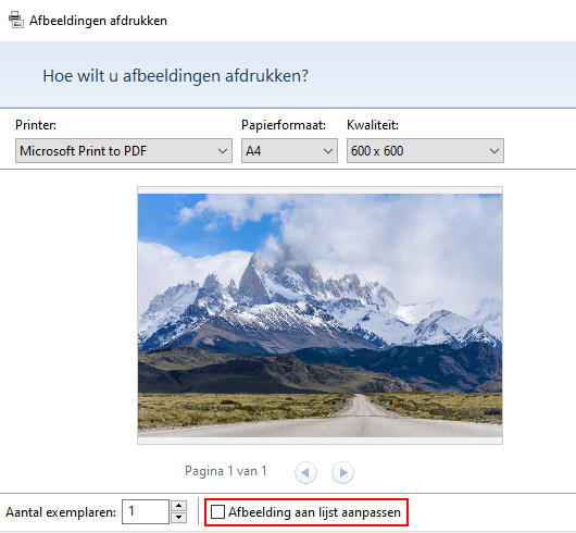 JPG of PNG afbeelding converteren naar PDF in Windows 10