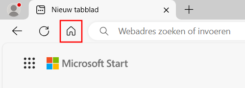 De homeknop weergeven in Chrome, Edge en Firefox
