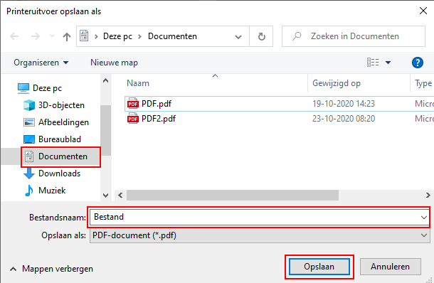 JPG of PNG afbeelding converteren naar PDF in Windows 10