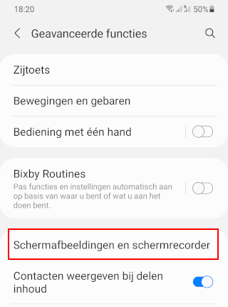 Formaat schermafbeeldingen veranderen op een Samsung-telefoon
