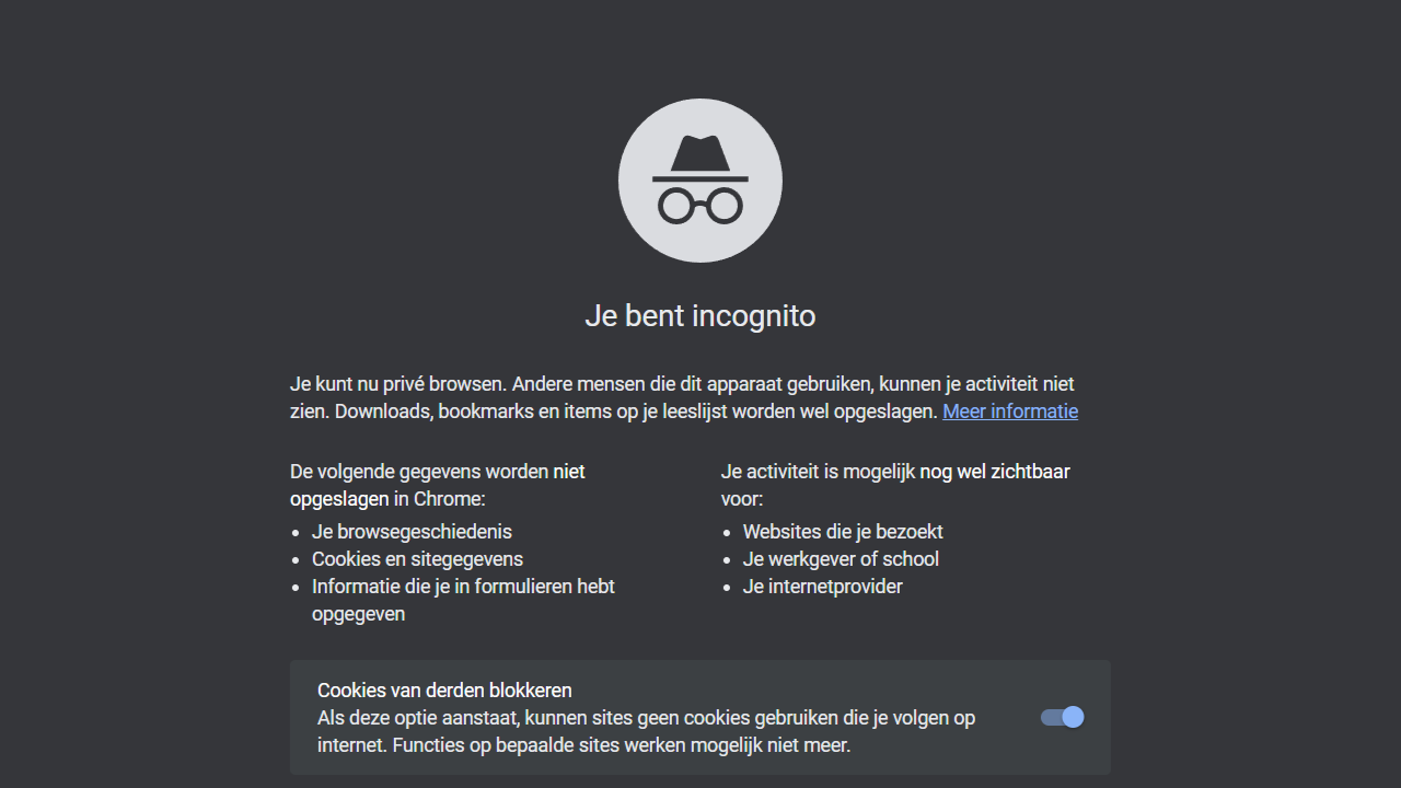 Browser altijd laten opstarten in privémodus